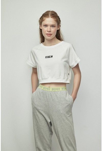 Penti Ekru BU4U Just Me Crop Tişört Penti Ekru BU4U Just Me Crop Tişört