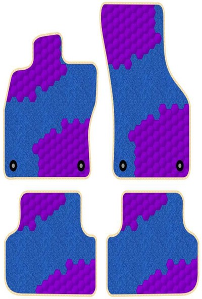 Tegin Honda Civic Vtec 01-05 Uyumlu Mavi Halı Mor Desen Bej Kenar Plus Paspas