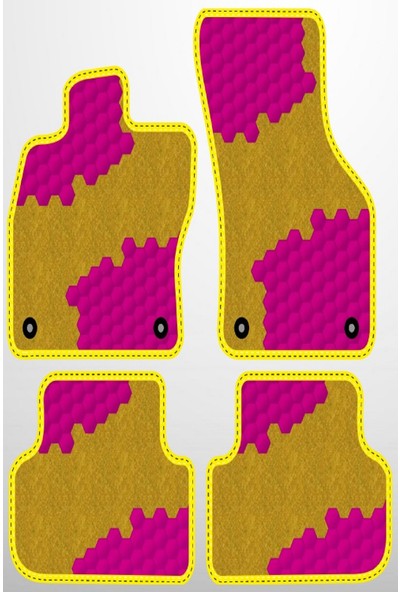 Tegin Kia Cerato 2009-2013 Uyumlu Sarı Halı Pembe Desen Sarı Kenar Plus Paspas Tegin Kia Cerato 2009-2013 Uyumlu Sarı Halı Pembe Desen Sarı Kenar Plus Paspas