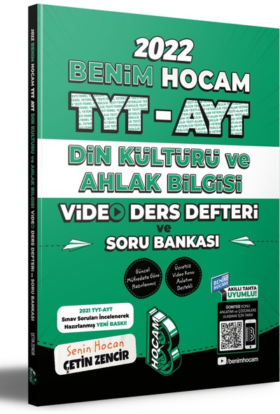 Benim Hocam Yayınları TYT - AYT 2022 Din Kültürü Video Ders Defteri ve Tamamı Video Çözümlü Soru Bankası