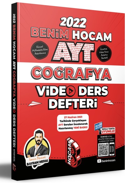 Benim Hocam Yayınları AYT 2022 Coğrafya Video Ders Defteri Benim Hocam Yayınları AYT 2022 Coğrafya Video Ders Defteri