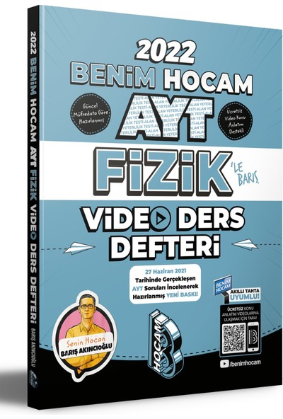 Benim Hocam Yayınları AYT 2022 Fizik Video Ders Defteri Benim Hocam Yayınları AYT 2022 Fizik Video Ders Defteri