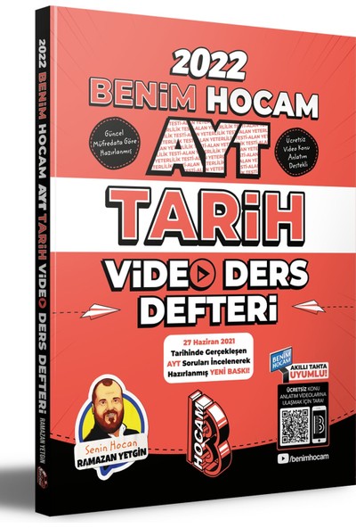 Benim Hocam Yayınları AYT 2022 Tarih Video Ders Defteri Benim Hocam Yayınları AYT 2022 Tarih Video Ders Defteri