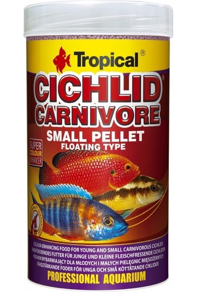 Tropical Cichlid Carnivore Small Pellet 250 ml 90 gr Balık Yemi Tropical Cichlid Carnivore Small Pellet 250 ml 90 gr Balık Yemi