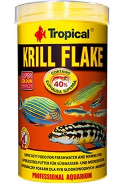 Tropical Krill Flake 100 ml 20 gr %40 Krill Pul Balık Yemi Tropical Krill Flake 100 ml 20 gr %40 Krill Pul Balık Yemi