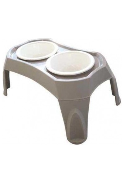 M-Pets Portatif Ayaklı Kedi Köpek Mama ve Su Kabı Ikili Set 500ML