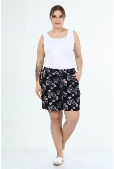 Myline Beli Lastikli Cepli Şort