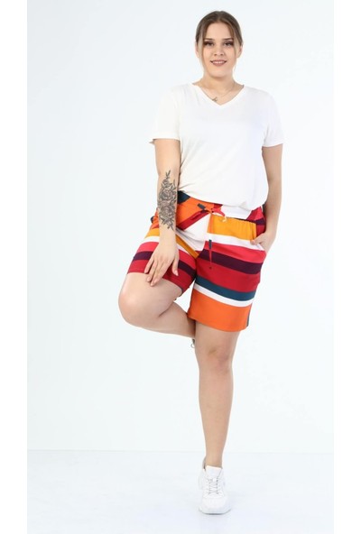 Myline Beli Lastikli Cepli Şort