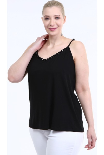 Myline Askılı Şerit Detay Penye Bluz