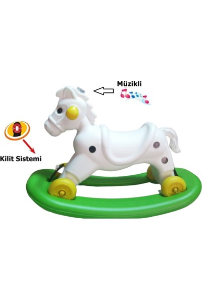 Mutlu Müzikli Sallanan At 4 Teker