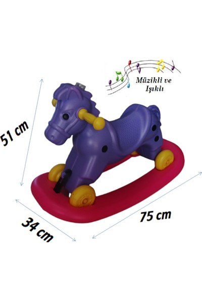 Mutlu Sallanan At Müzikli ve Işıklı 4 Teker