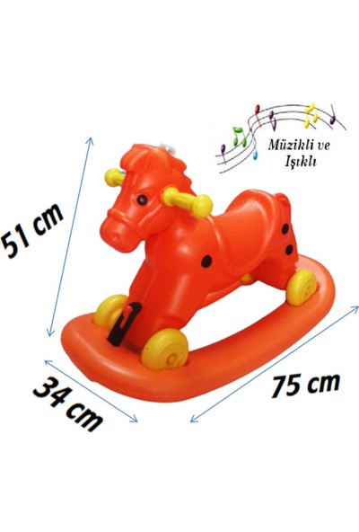 Mutlu Sallanan At Müzikli ve Işıklı 4 Teker