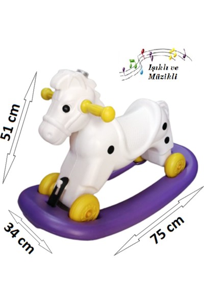 Mutlu Sallanan At Müzikli ve Işıklı 4 Teker