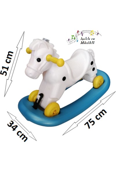 Mutlu Sallanan At Müzikli ve Işıklı 4 Teker