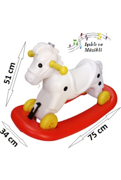 Mutlu Sallanan At Müzikli ve Işıklı 4 Teker