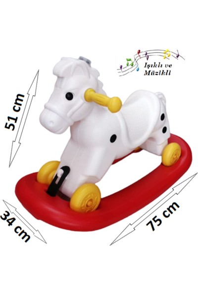 Mutlu Sallanan At Müzikli ve Işıklı 4 Teker
