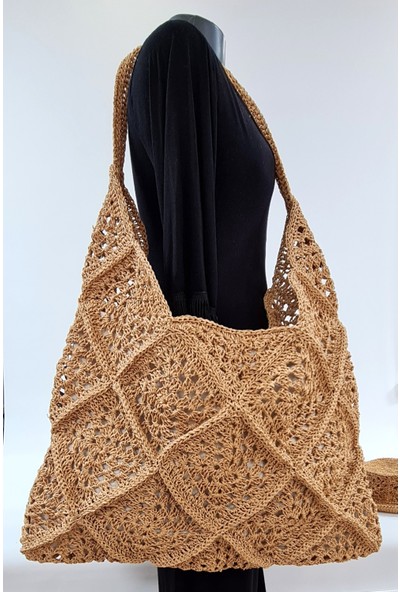 Karma Boutik Kadın Bej Hasır Büyük Astarlı Plaj ve Omuz Çantası Karma Boutik Kadın Bej Hasır Büyük Astarlı Plaj ve Omuz Çantası