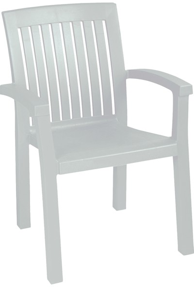 Romanoset Ibiza Beyaz Kollu Plastik Sandalye 4 Lü Set