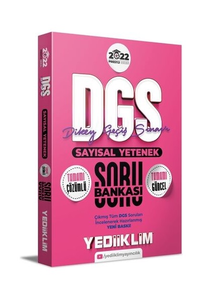 Yediiklim Yayınları 2022 Prestij Serisi DGS Sayısal Yetenek Tamamı Çözümlü Soru Bankası