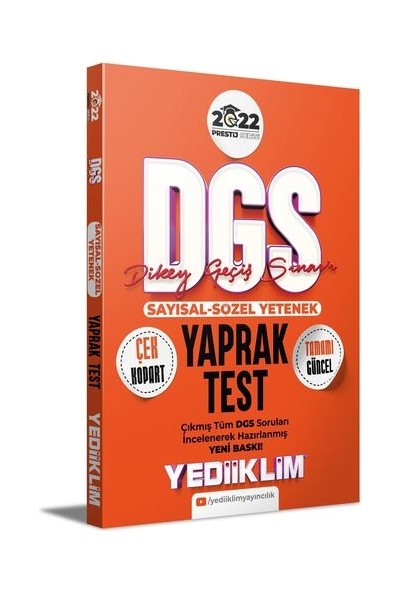 Yediiklim Yayınları 2022 Prestij Serisi DGS Çek Kopart Yaprak Test