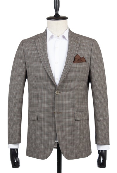 İmza Yeşil Desenli Comfort Fit Ceket