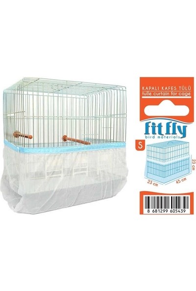 Fit Fly Kapalı Lüx Kuş Kafesi Tülü Small 45X23X23 cm Fit Fly Kapalı Lüx Kuş Kafesi Tülü Small 45X23X23 cm