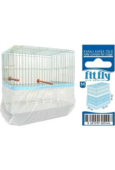 Fit Fly Kapalı Lüx Kuş Kafesi Tülü Medium 55X23X23 cm Fit Fly Kapalı Lüx Kuş Kafesi Tülü Medium 55X23X23 cm