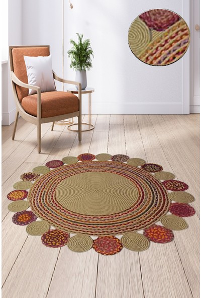 Else Halı Else Kırmızı Daireli Dekoratif Yuvarlak El Örgü Doğal Hasır Halı Sisal Jüt Kilim Yolluk NO416 Else Halı Else Kırmızı Daireli Dekoratif Yuvarlak El Örgü Doğal Hasır Halı Sisal Jüt Kilim Yolluk NO416