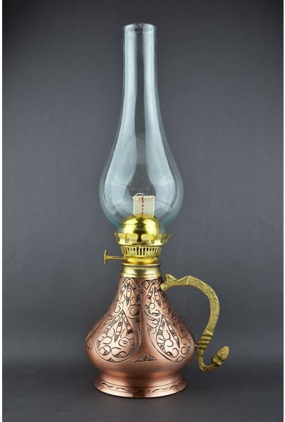 Ahcahome Işlemeli, Motifli Bakır Gaz Lambası Ahcahome Işlemeli, Motifli Bakır Gaz Lambası