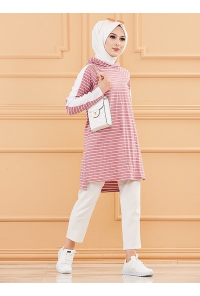 Kapüşonlu Tunik - Gül Kurusu - Tofisa Kapüşonlu Tunik - Gül Kurusu - Tofisa