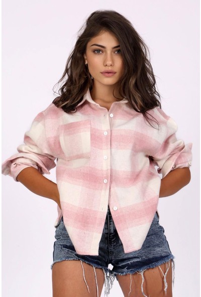 Madmext Mad Girls Pudra Oduncu Gömlek MG1200