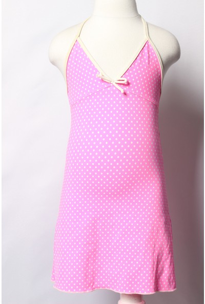 Sude Ayl Kız Çocuk Pembe Renk Puantiyeli Fiyonk Detaylı Boyundan Bağlamalı Deniz Elbisesi 144-104 Sude Ayl Kız Çocuk Pembe Renk Puantiyeli Fiyonk Detaylı Boyundan Bağlamalı Deniz Elbisesi 144-104