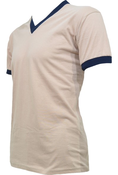 Ssm V Yaka Bej Tshirt
