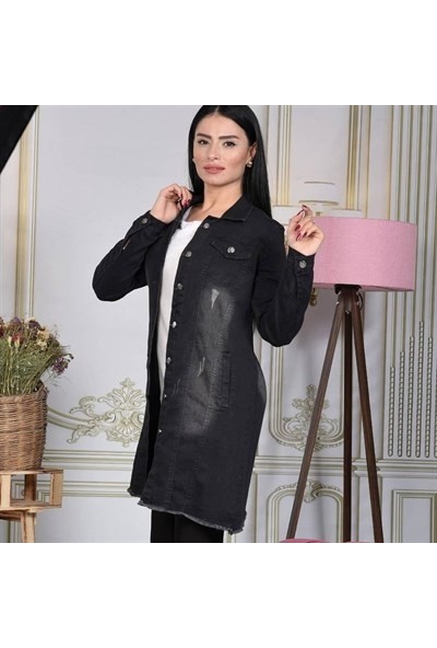 İzar Life 5074 Izar Bayan Uzun Kot Ceket İzar Life 5074 Izar Bayan Uzun Kot Ceket