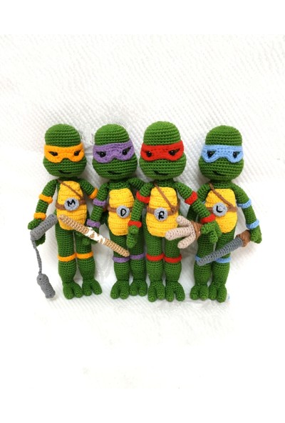 Oyuncak Park Ninja Kaplumbağalar Takımı Amigurumi Organik Oyuncak