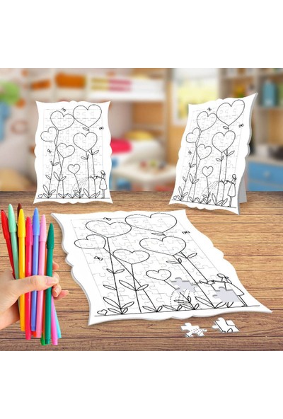 Asilmeydan Kalpli Çiçek-Küçük Kız Boyama Puzzle Tablo Çocuk Eğitici Yapboz Asilmeydan Kalpli Çiçek-Küçük Kız Boyama Puzzle Tablo Çocuk Eğitici Yapboz