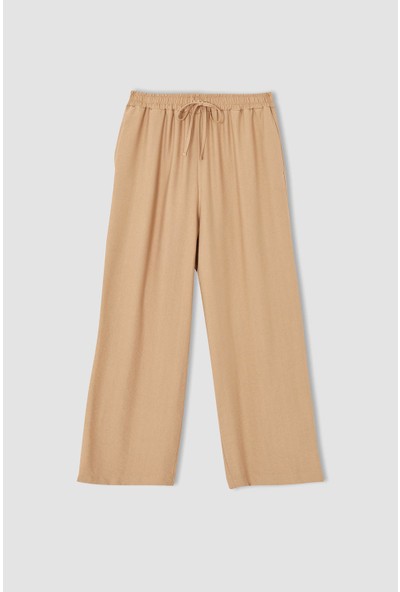 Defacto Elastik Belli Keten Büyük Beden Kapri Pantolon V8946AZ21HS Defacto Elastik Belli Keten Büyük Beden Kapri Pantolon V8946AZ21HS