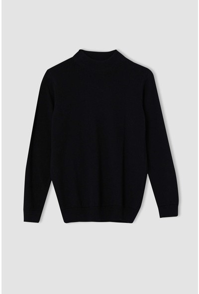 DeFacto Erkek Çocuk Slim Fit Yarım Balıkçı Yaka Kazak V0692A621AU