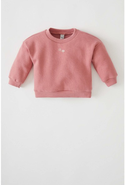 Defacto Kız Bebek Çiçek Baskılı Bisiklet Yaka İçi Yumuşak Tüylü Sweatshirt V4799A221WN Defacto Kız Bebek Çiçek Baskılı Bisiklet Yaka İçi Yumuşak Tüylü Sweatshirt V4799A221WN
