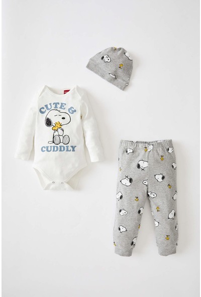 DeFacto Erkek Bebek Snoopy Lisanslı Uzun Kollu Yeni Doğan 3'lü Takım V5300A221Au DeFacto Erkek Bebek Snoopy Lisanslı Uzun Kollu Yeni Doğan 3'lü Takım V5300A221Au