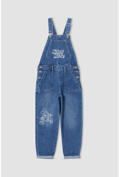 Defacto Kız Çocuk Minnie Mouse Lisanslı Jean Salopet V1683A621AU