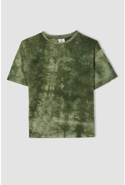 Defacto Erkek Çocuk Oversize Fit Batik Desenli Kısa Kollu Tişört W2071A621HS Defacto Erkek Çocuk Oversize Fit Batik Desenli Kısa Kollu Tişört W2071A621HS