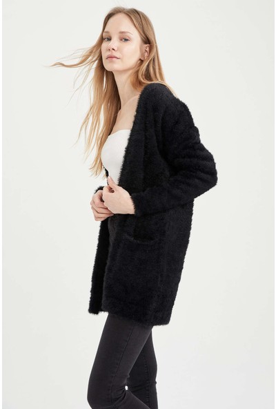 Defacto Cep Detaylı Pelüş Triko Hırka I5088AZ21AU