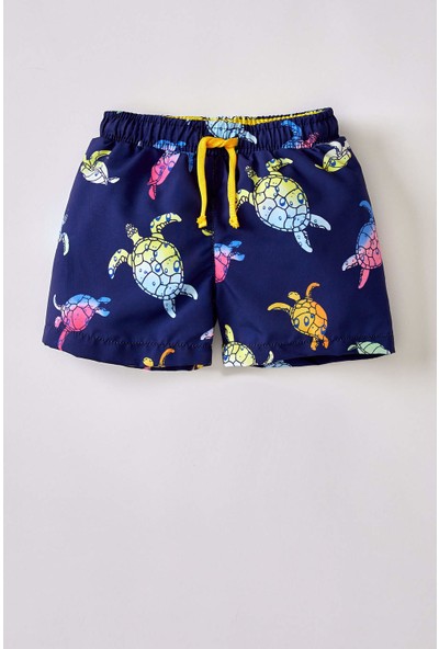 Defacto Erkek Çocuk Kaplumbağ Desenli Yüzme Şortu V7591A221HS