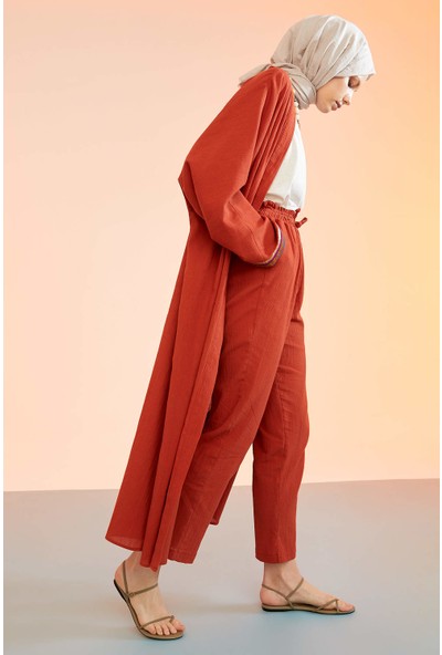 DeFacto Beli Bağcıklı Relax Fit Yüksek Bel Pantolon V8893AZ21HS