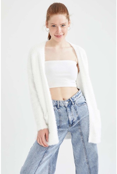 DeFacto Cep Detaylı Pelüş Triko Hırka I5088Az21Au