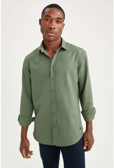 DeFacto Modern Fit Basic Uzun Kollu Gömlek V0113AZ21AU