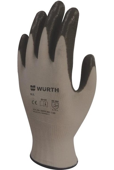 Würth Iş Güvenliği Eldiveni Mekanikçi Siyah No:10