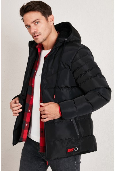 Buratti Slim Fit Peluş Astarlı Kapüşonlu Şişme Mont Erkek MONT 5761040