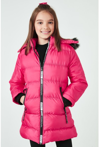 Lela Yakası Suni Kürklü Kapüşonlu Şişme Mont Kız Çocuk MONT 5765020K